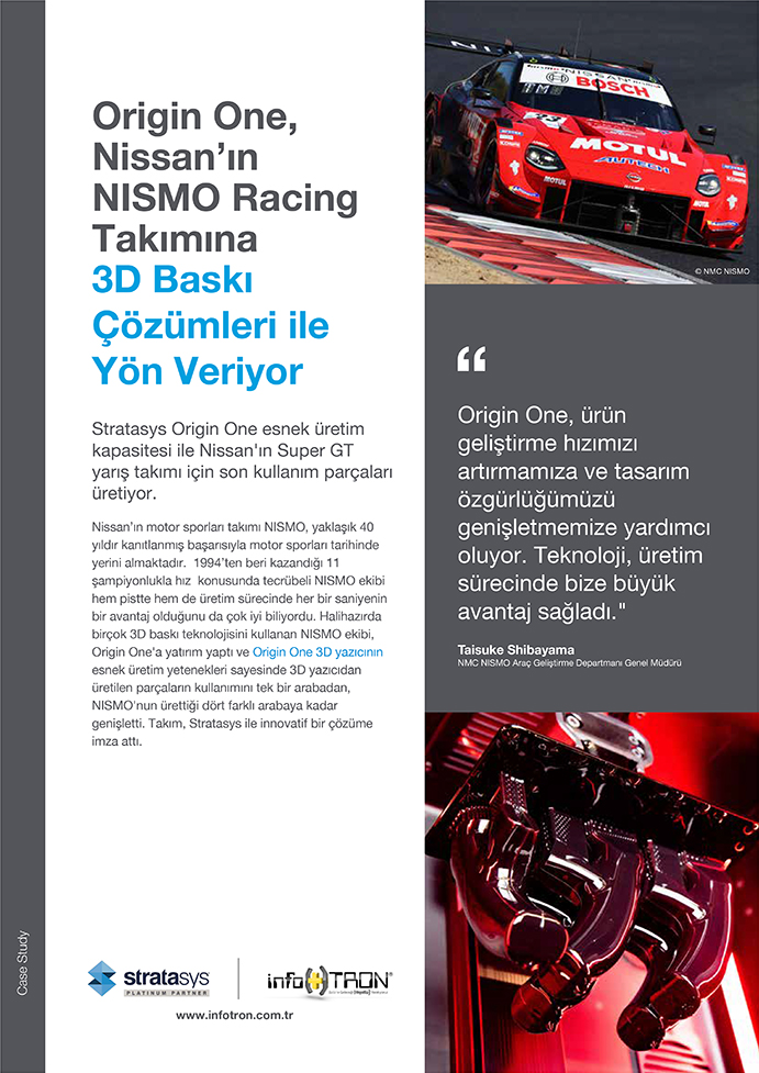 Stratasys Origin One, Nissan’ın NISMO Racing Takımına 3D Baskı ...